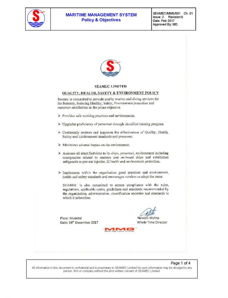 Certificates | Seamec Limited